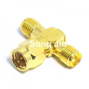 SJ SMA(수) to SMA(암)X2 T자형 분배 어댑터**폴리에이브이 POLYAV.COM**