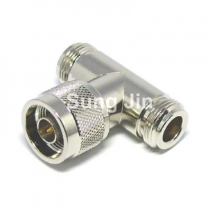 SJ N형(수) to N형(암)X2 T자형 분배 어댑터-고압용**폴리에이브이 POLYAV.COM**